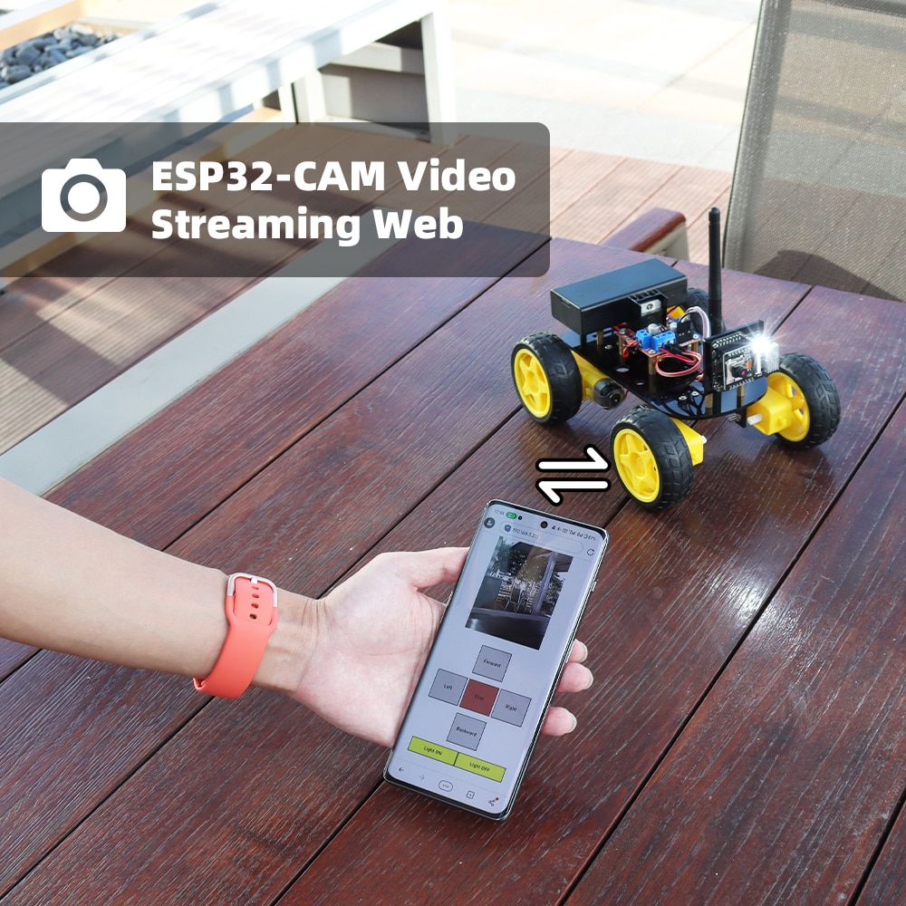 Kit Robot Programabil 4wd Camera Controller Esp32 Control Wifi