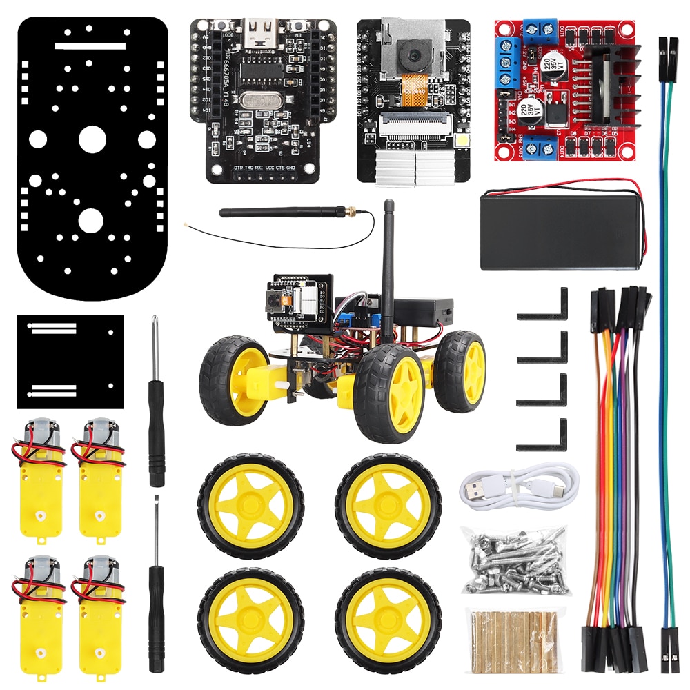Kit Robot programabil 4WD, Camera, Controller ESP32, control WiFi ...