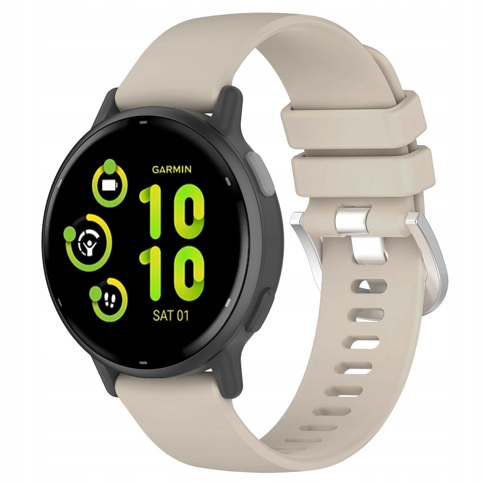 Ceas pentru Garmin Vivoactive 5, Bizon, Poliuretan, Gri deschis - eMAG.ro