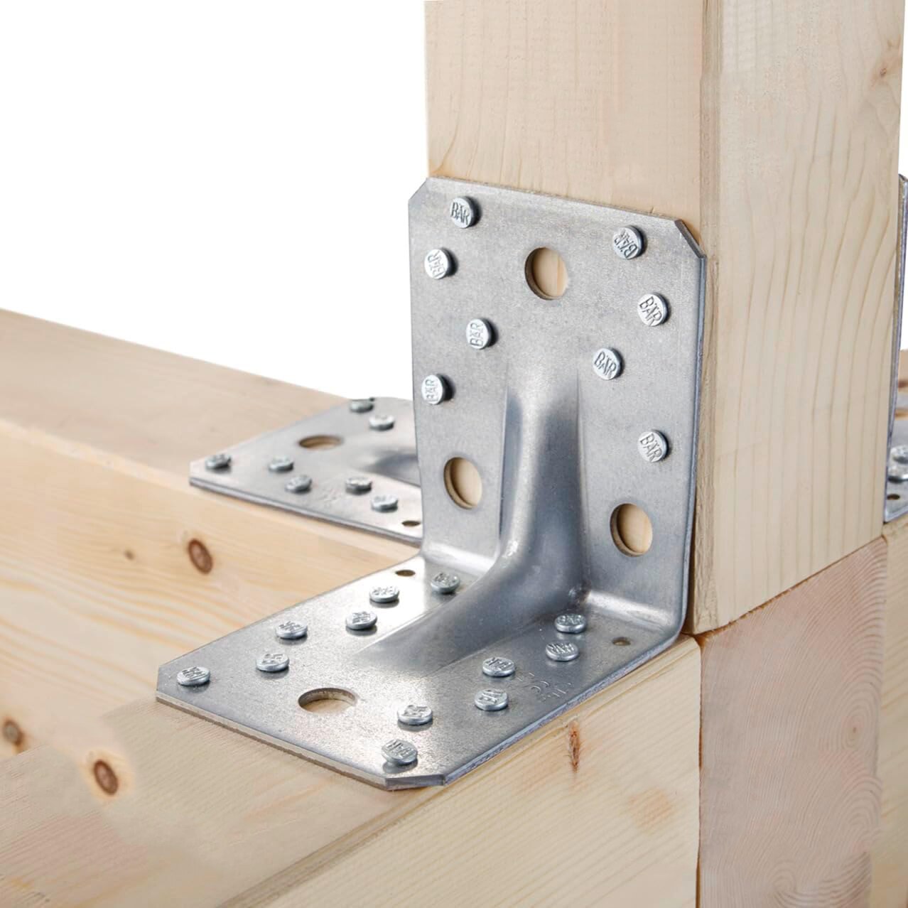 Set 50 coltare metalice perforate, 70x70x55 mm, cu nervura - eMAG.ro