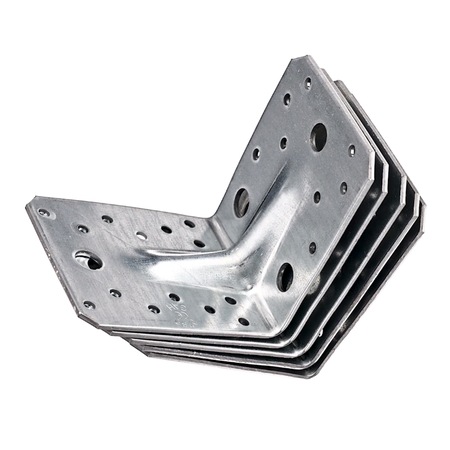 Set 50 coltare metalice perforate, 70x70x55 mm, cu nervura - eMAG.ro