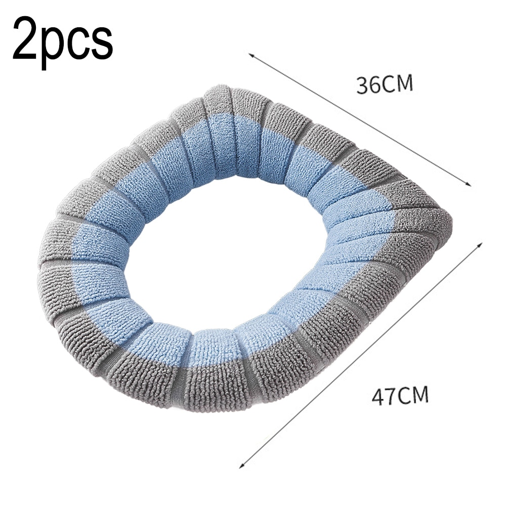 Set de 2 huse colac WC, Fibra, Multicolor - eMAG.ro