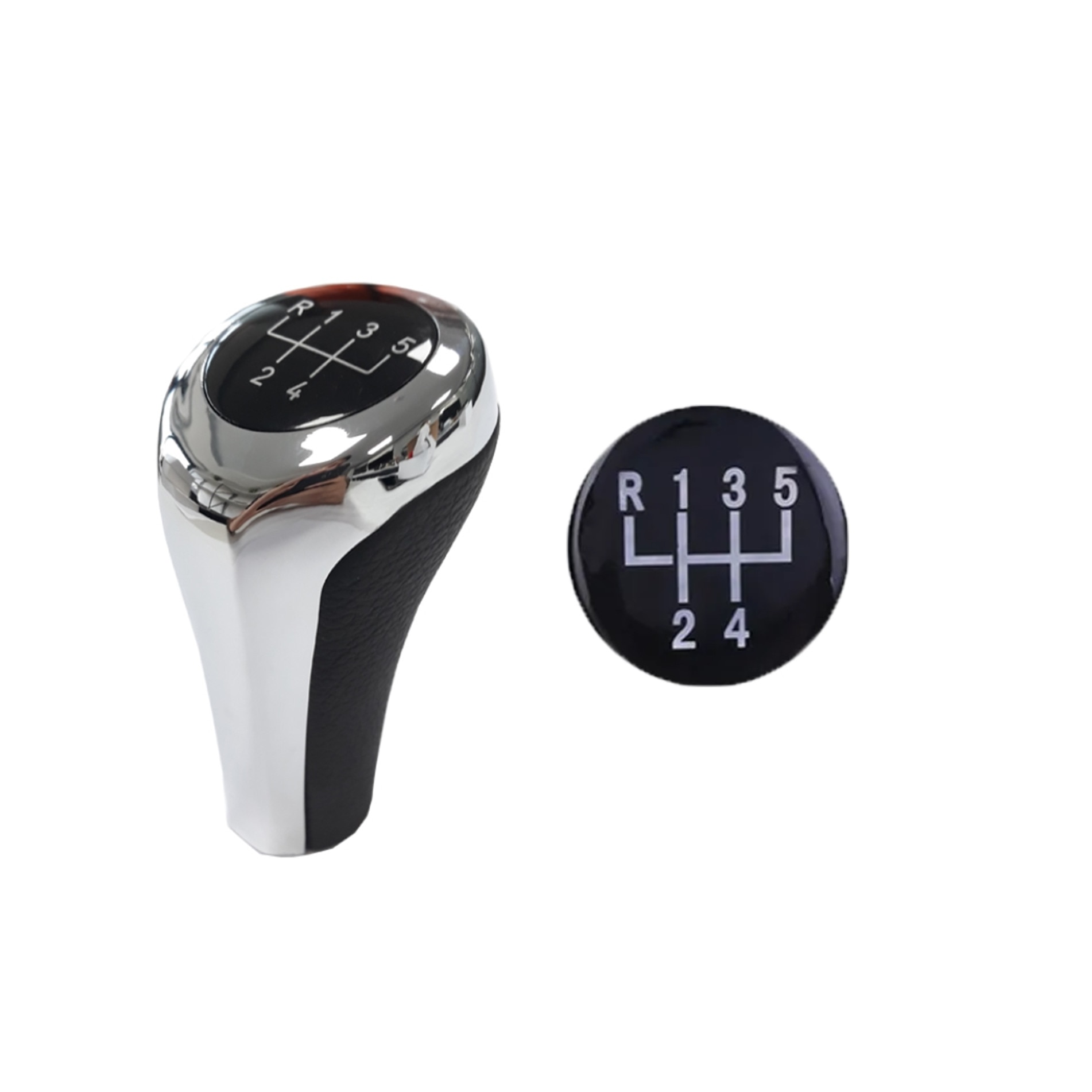 Топка за скоростен лост, BMW 1 3 E30 E36 E46 E90 E91 E92 E93 E81 E82 E87 E88, Сив хром - eMAG.bg