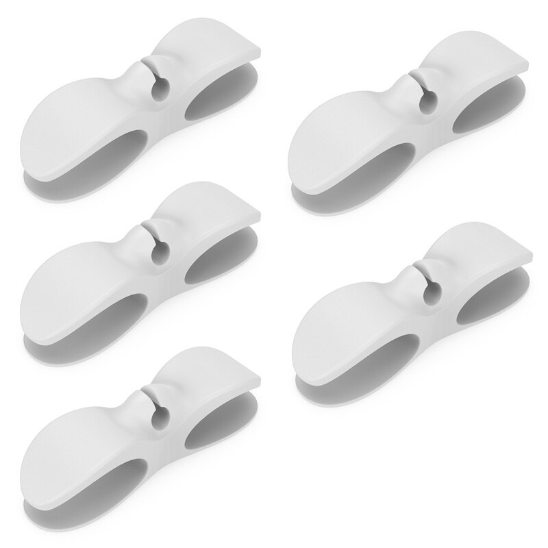Set 5 accesorii de cabluri, Cauciuc, Alb - eMAG.ro