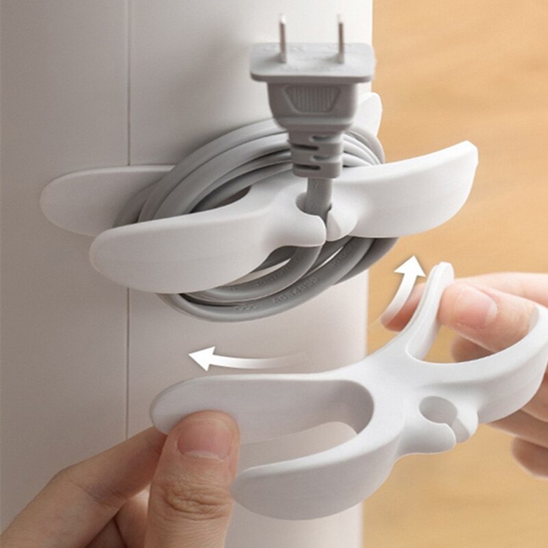 Set 5 accesorii de cabluri, Cauciuc, Alb - eMAG.ro