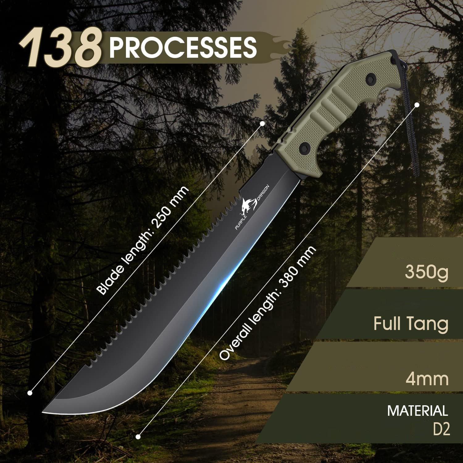 Cutit mare de exterior cu teaca, maner ergonomic, fabricata dintr-o ...