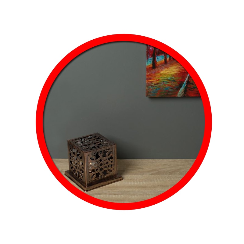 Suport Lumanare in forma de cub metalic, Culoare Bronz, 12.5x12.5x12 cm ...