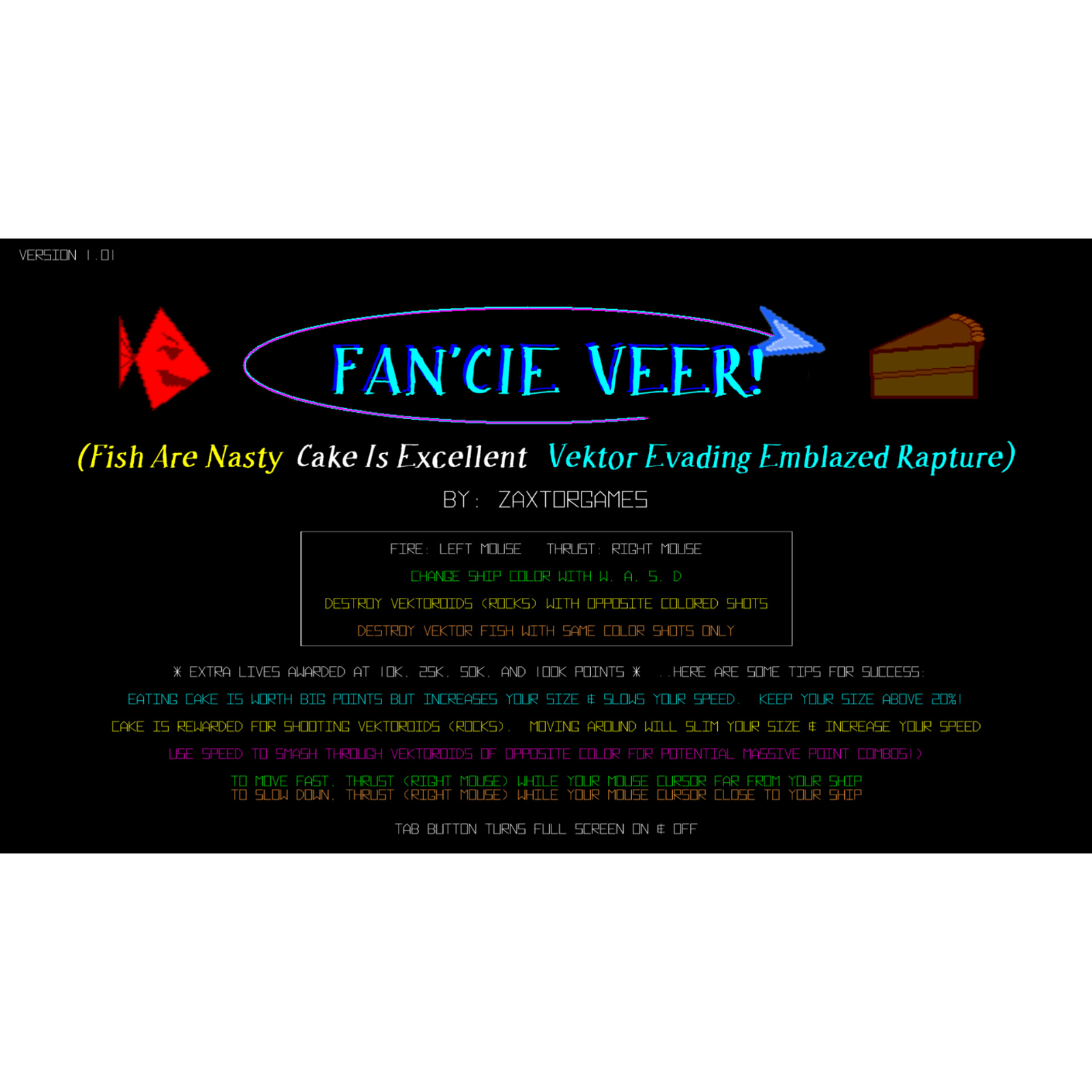 Joc FAN'CIE VEER! (Fish Are Nasty, Cake Is Excellent Vektor Evading ...