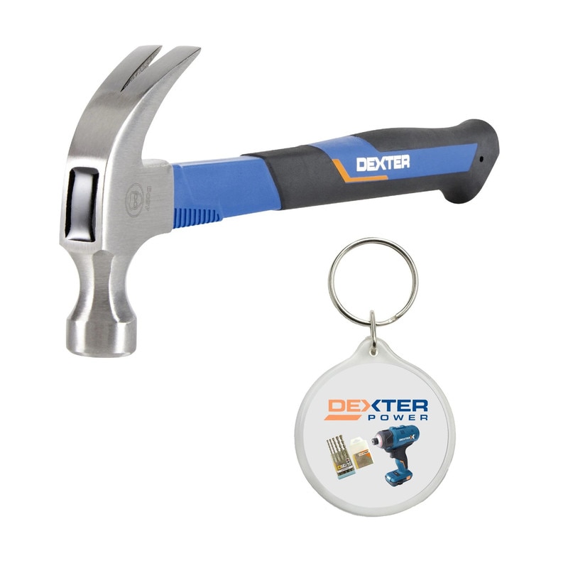 Set Ciocan dulgher Dexter, maner fibra sticla, 450 g cu Breloc Dexter - eMAG.ro