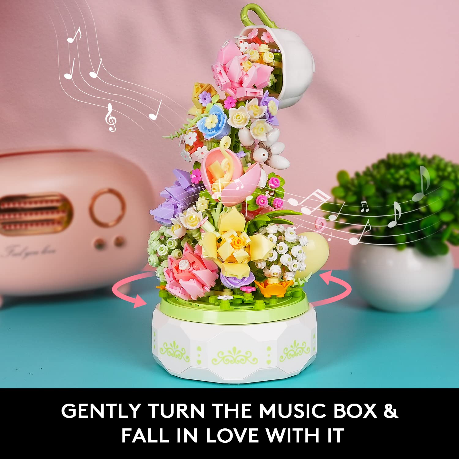 Конструктор Музикална кутия с цветя Walalla Многоцветен Emag Bg