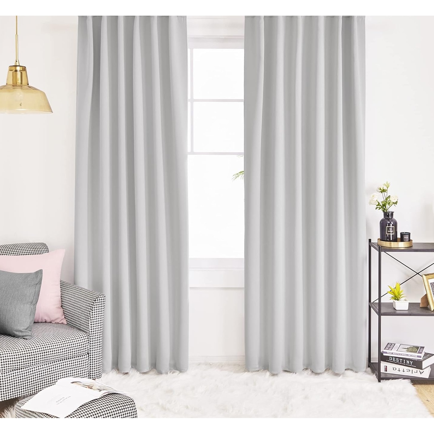Set 2 bucati draperie SereDesign material tip Blackout culoare Gri ...