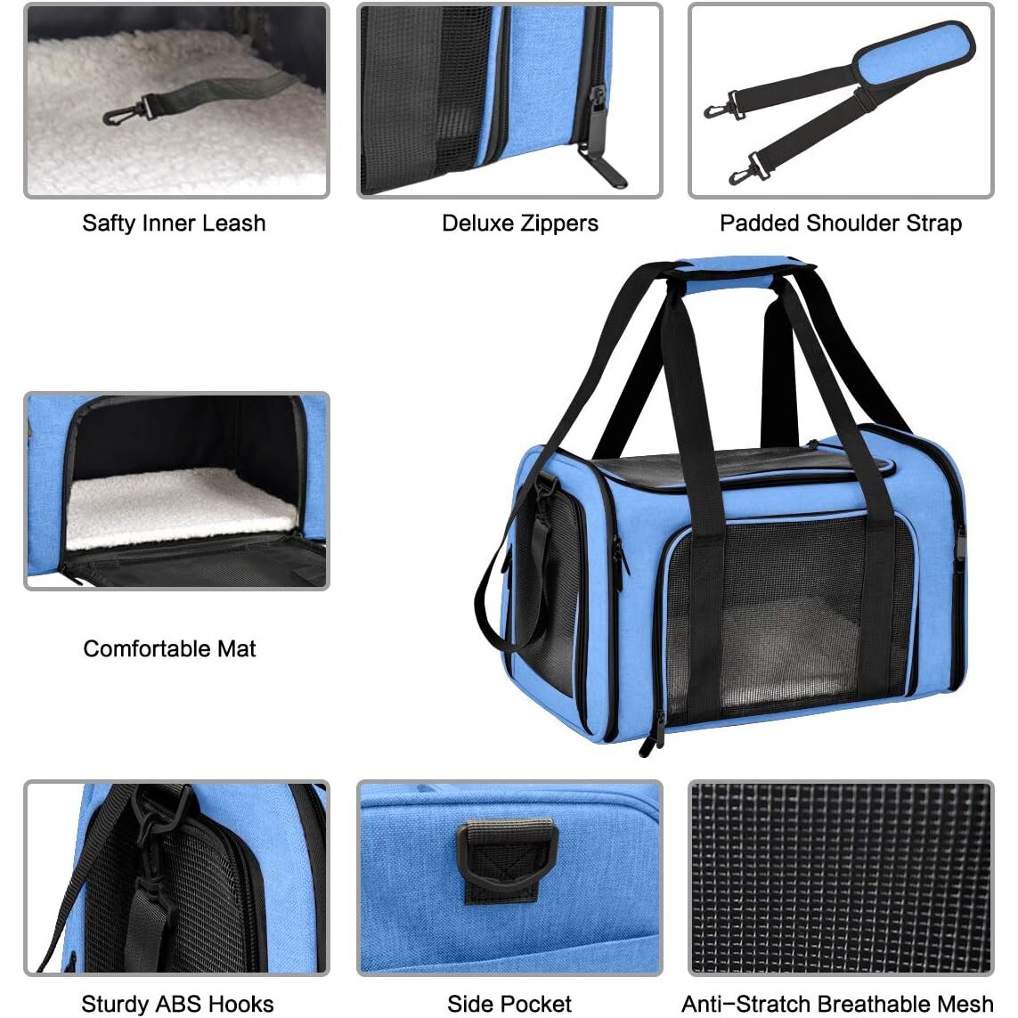 Geanta pentru transport animale mici, MOSMAOO®, 45x30x30, baza ...
