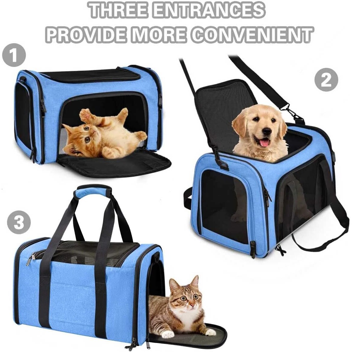 Geanta pentru transport animale mici, MOSMAOO®, 45x30x30, baza ...