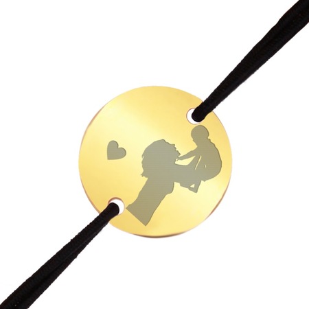 Martisor Bratara Inox Barbati Banut Auriu Mama cu Bebe - eMAG.ro