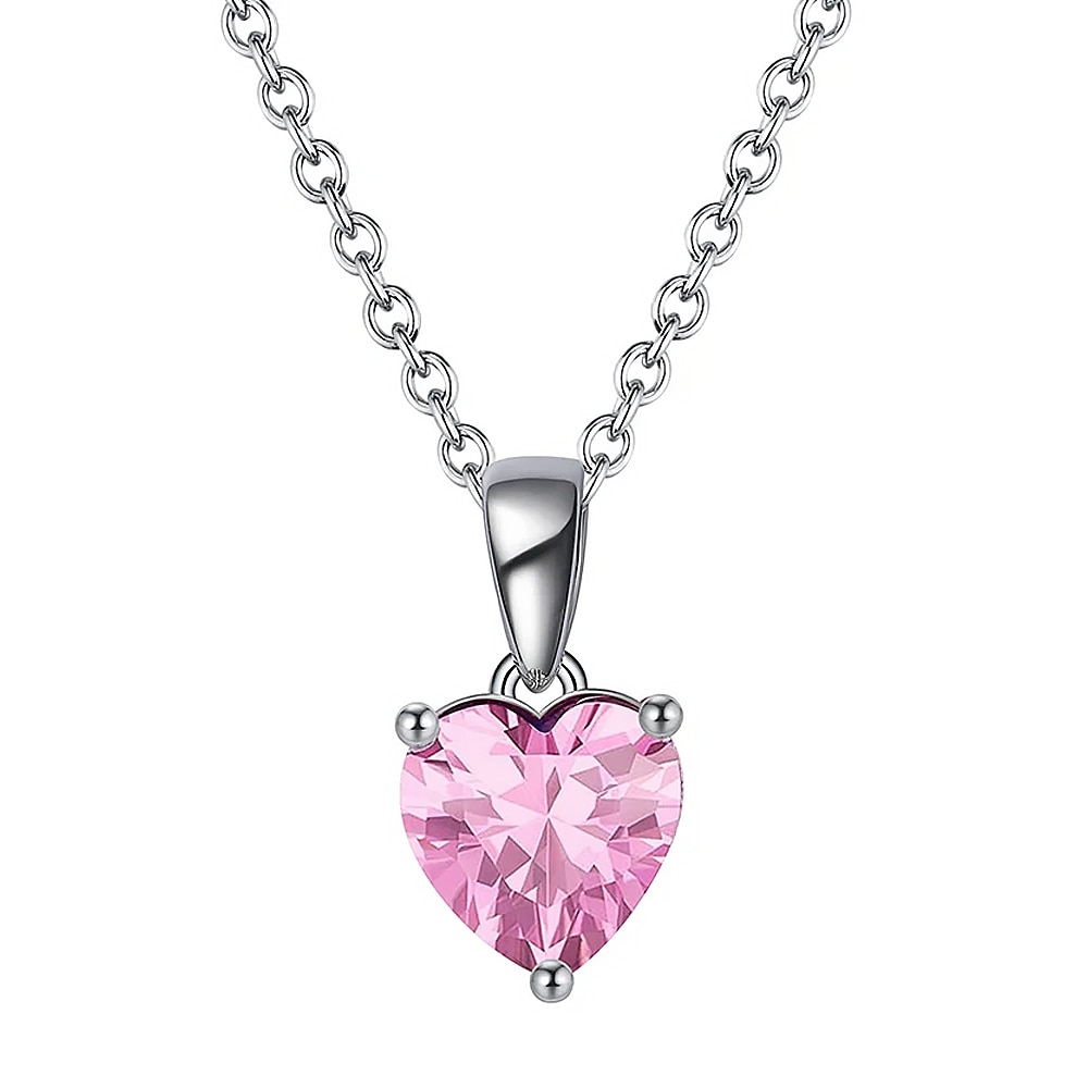 Lantisor Mia Bella cu Pandantiv tip Inimioara Argint S925 / Rodiu ...