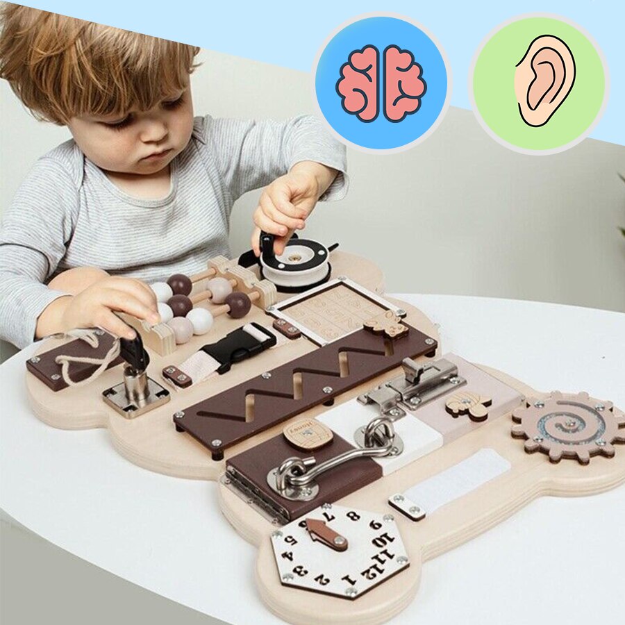 Tabla senzoriala din lemn pentru copii Z805 - eMAG.ro