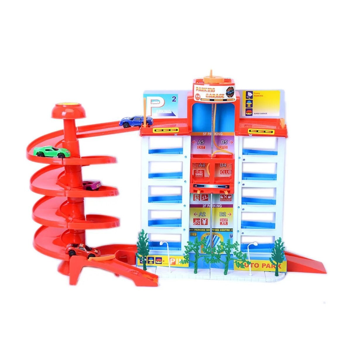 Set garaj cu 4 etaj, 4 masini, parcare, lift manual si alte accesorii ...