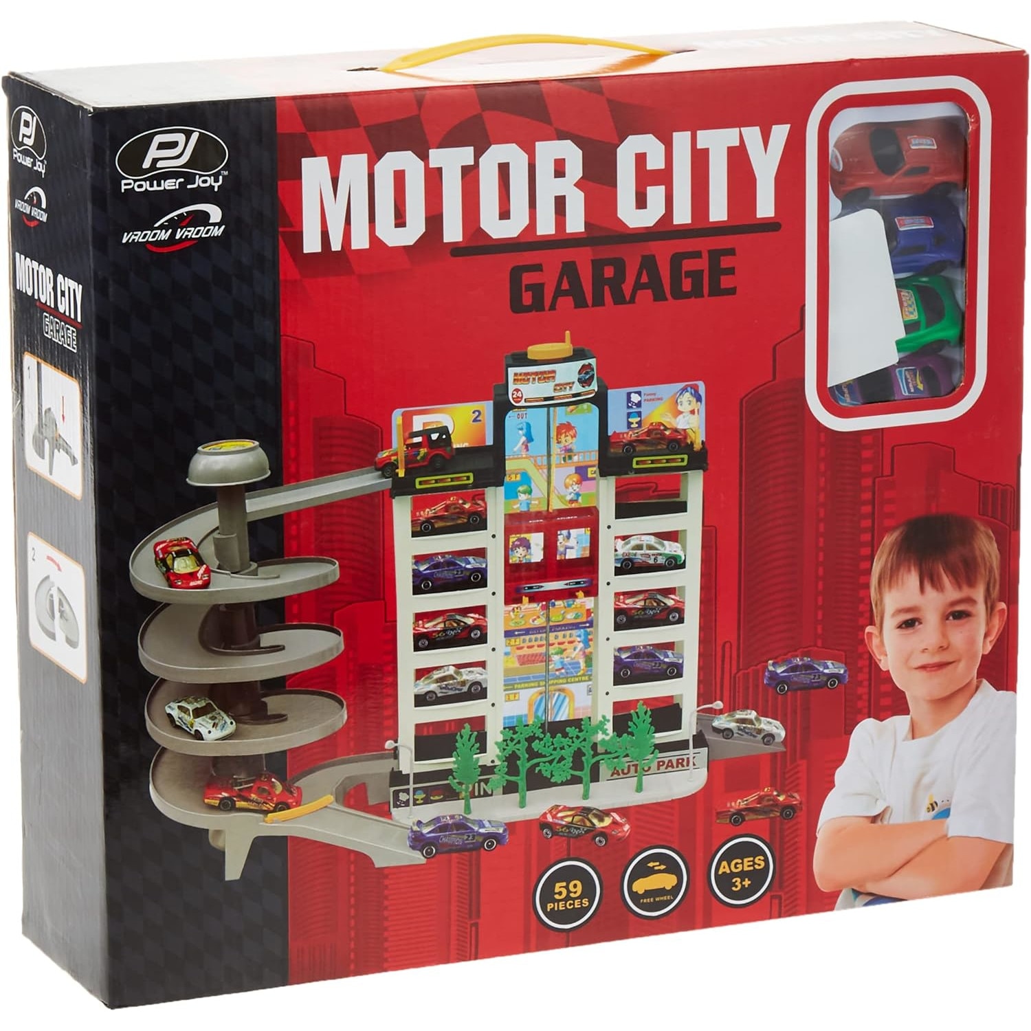 Set garaj cu 4 etaj, 4 masini, parcare, lift manual si alte accesorii ...