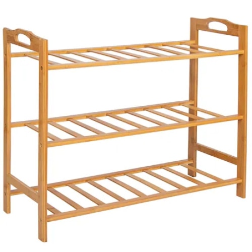 Pantofar din lemn cu 3 rafturi, 68x50.8cm, bambus natur - eMAG.ro