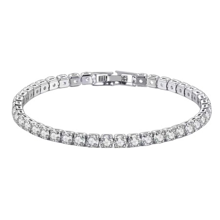 Bratara de moda zircon, S925 Argint, Platina, 17.5m - eMAG.ro