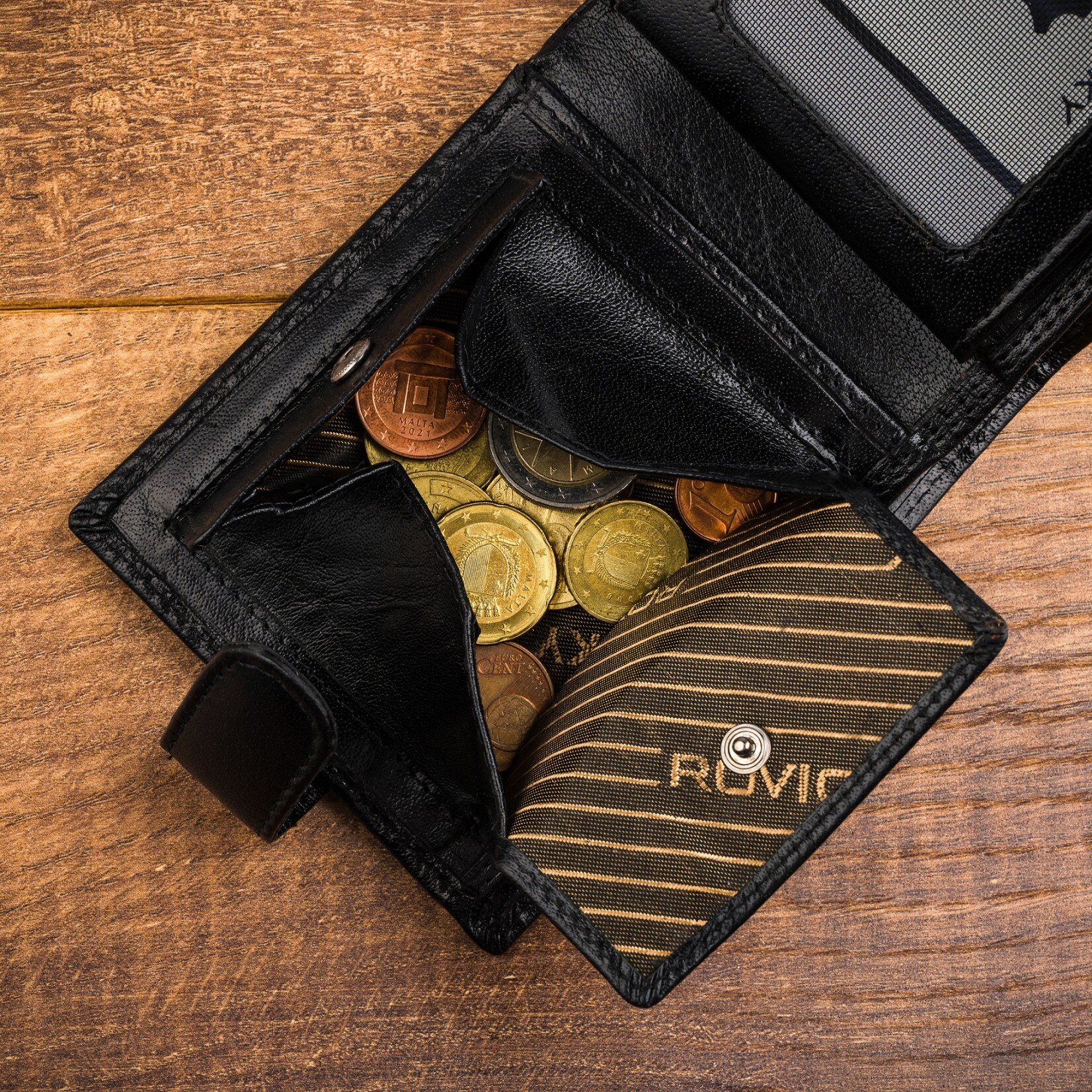 Portofel barbati, piele naturala, negru, Rovicky, cpr-022-bar, 9, 5 x ...