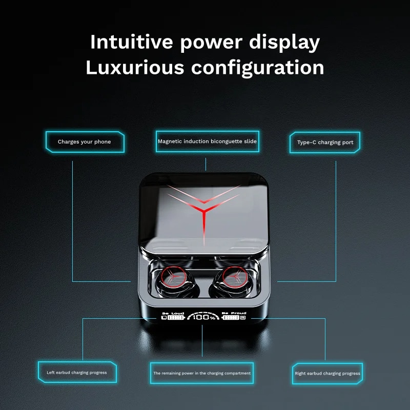 TWS Vala® M88 PLUS vezeték nélküli fülhallgató, Bluetooth 5.3, LED ...