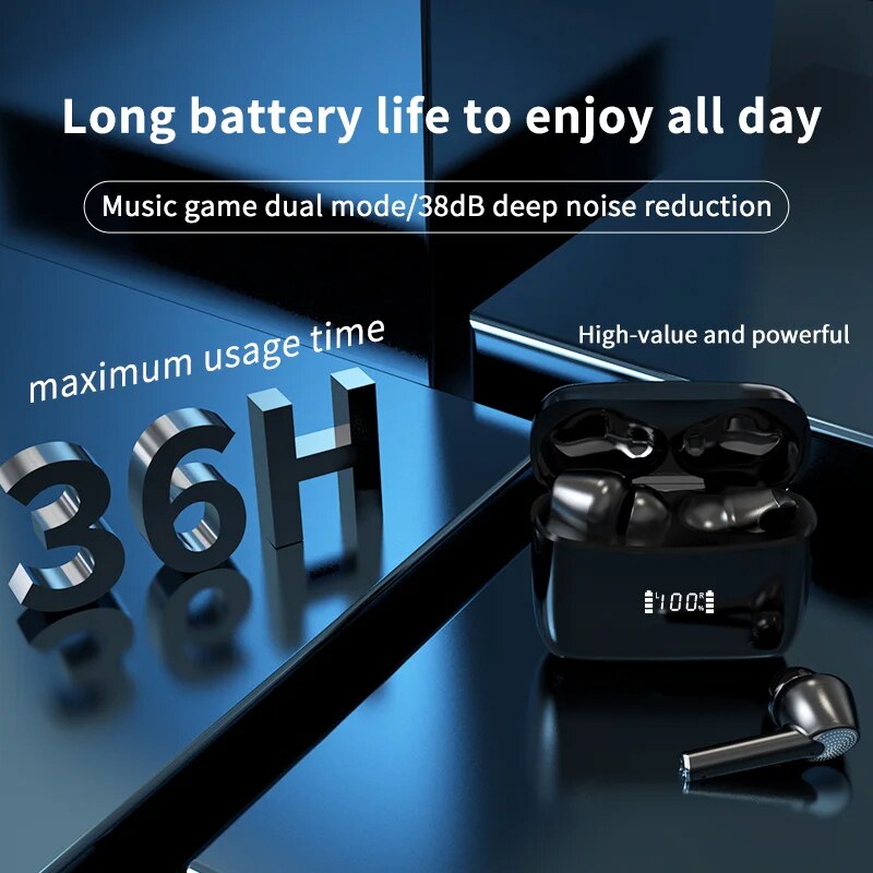 Безжични слушалки Vala J8 PRO TWS, Bluetooth 5.3, ANC+ENC отмяна на ...