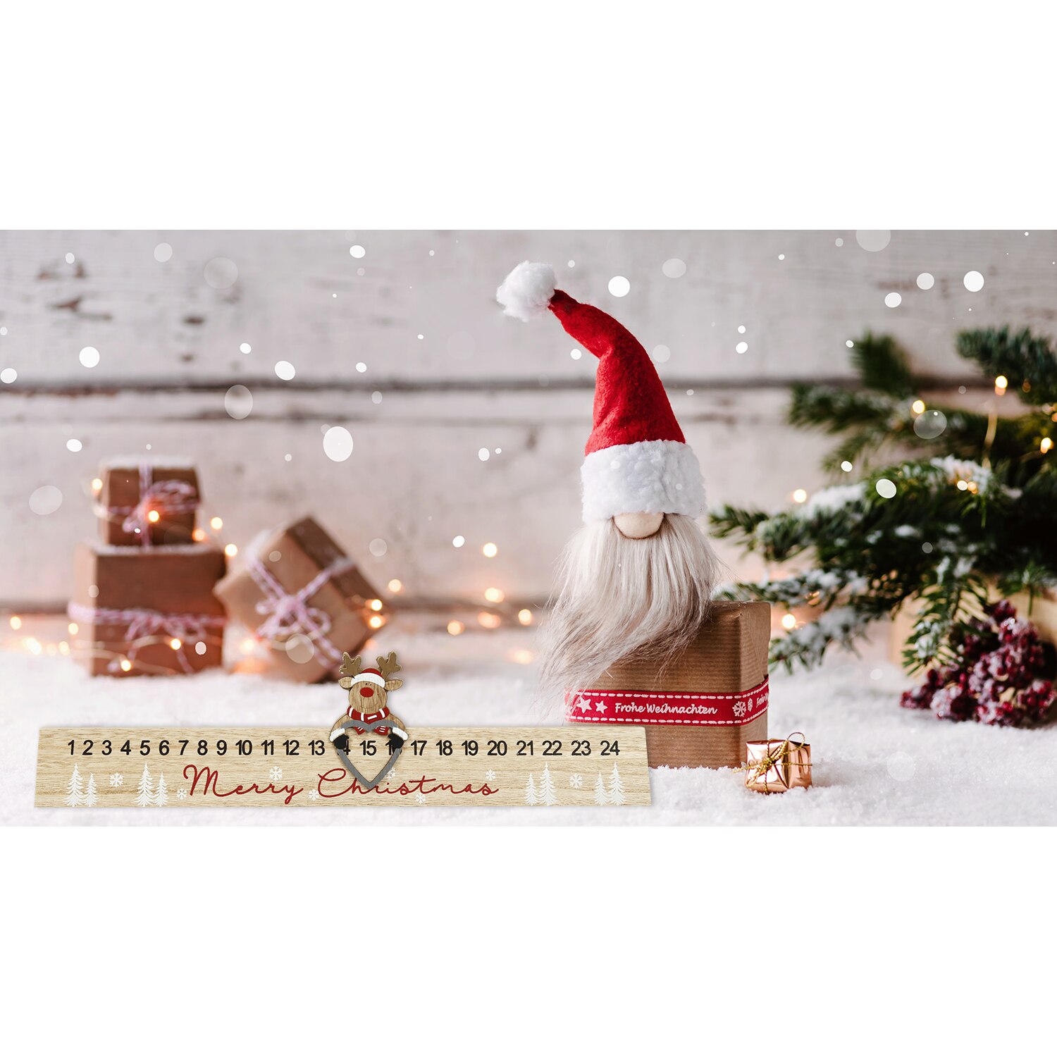 Calendar de Advent sub forma unei rigle cu un ren - eMAG.ro