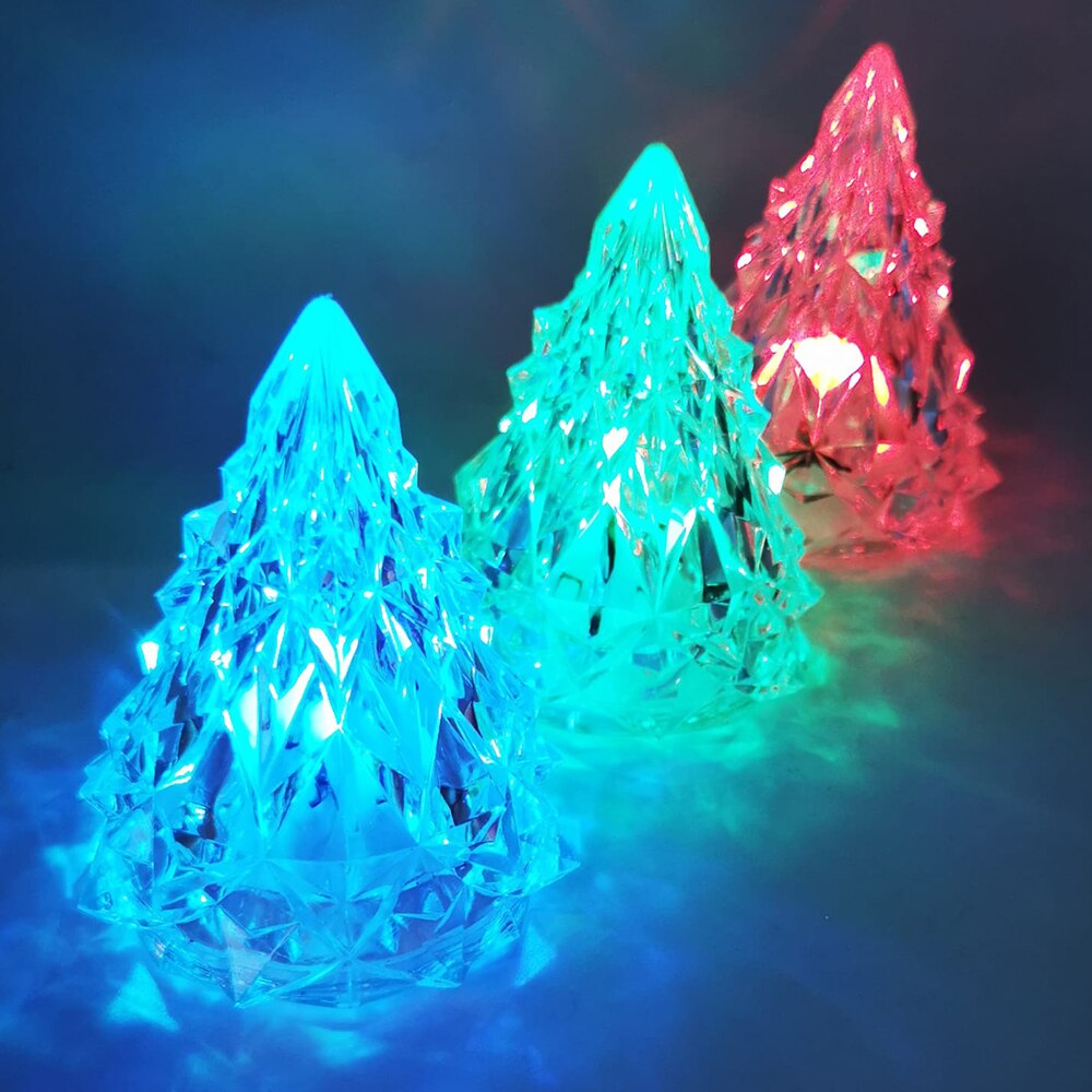Set 3 Braduleti tip Cristal, Lumina LED multicolora schimbatoare, 8 ...