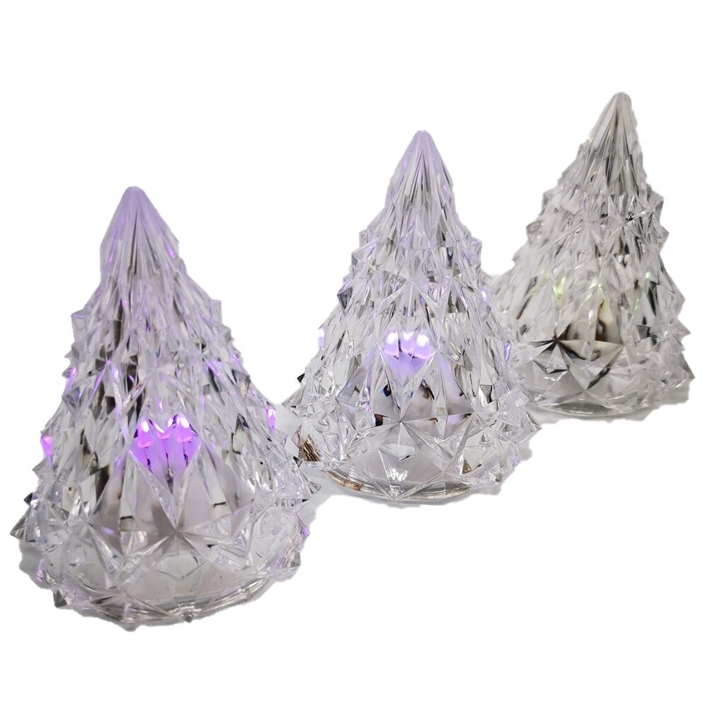 Set 3 Braduleti tip Cristal, Lumina LED multicolora schimbatoare, 8 ...