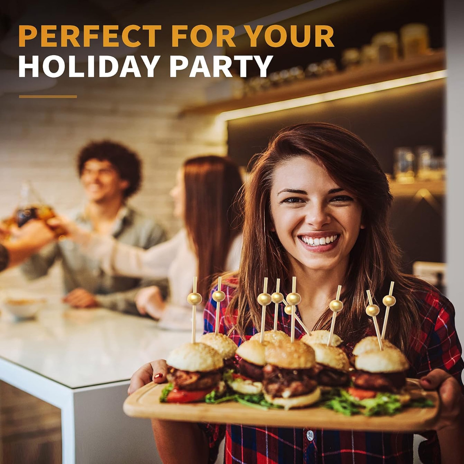 Set 100 buc mini scobitori decorative, Axroad Mall, Decora fructe ...