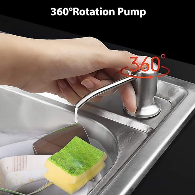 Dozator de sapun, Inox/Plastic,500 ml, Argintiu - eMAG.ro