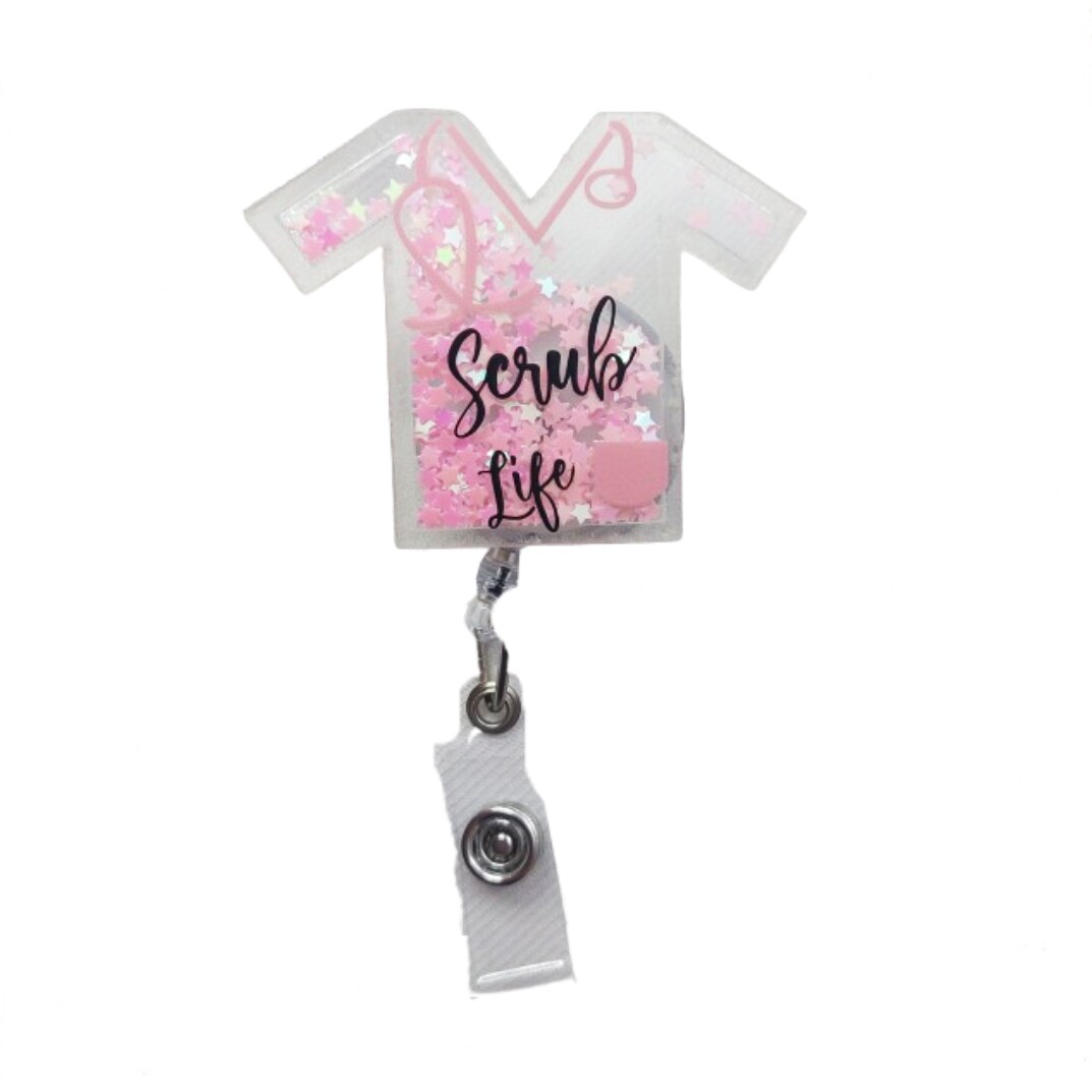 Rola (snur) retractabila cu clips pentru legitimatie, scrub, roz - eMAG.ro