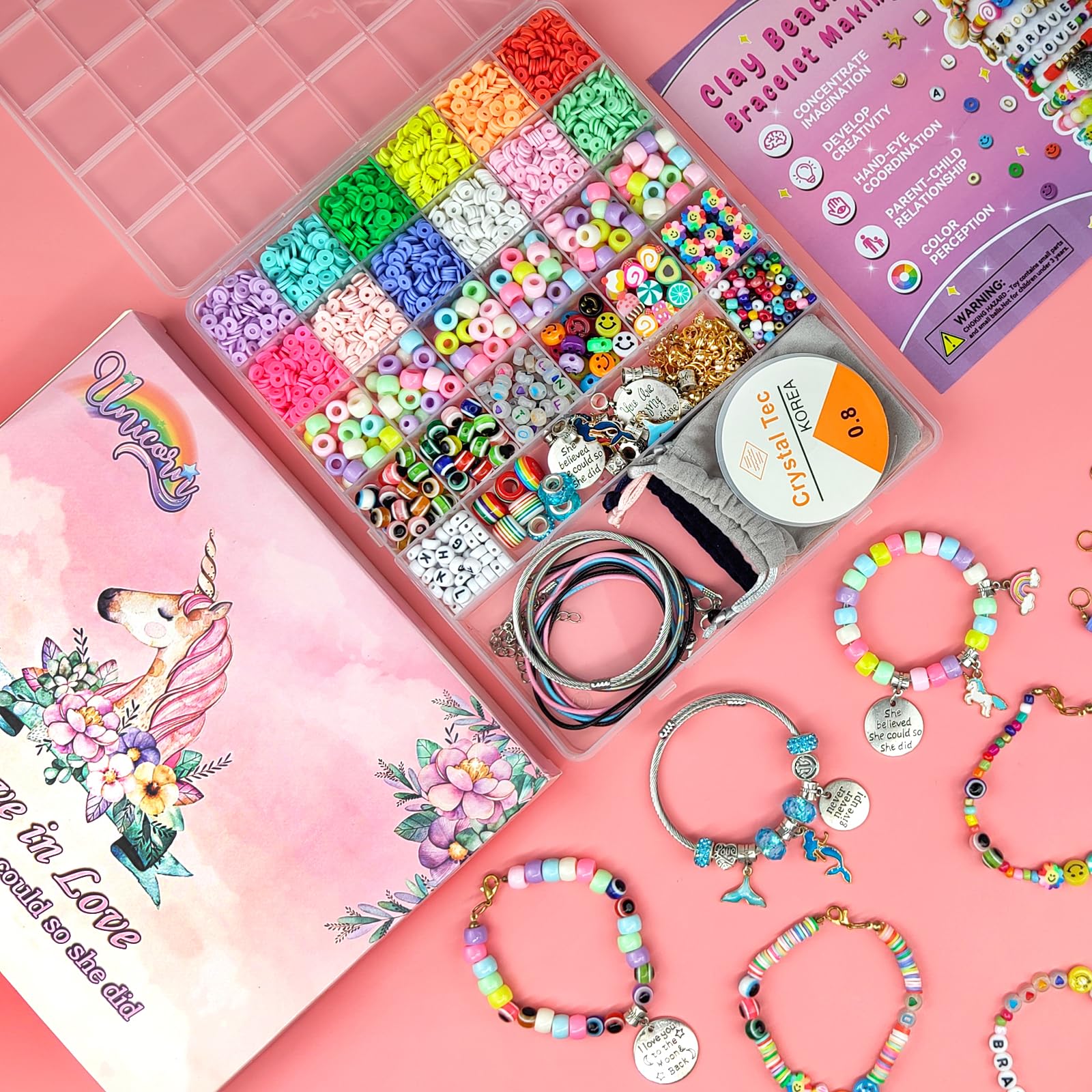 Kit de fabricare de bijuterii cu margele de 3100 buc, WALALLA ...