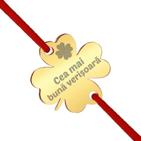 Martisor Bratara Inox Trifoi Auriu Cea mai buna Verisoara - eMAG.ro