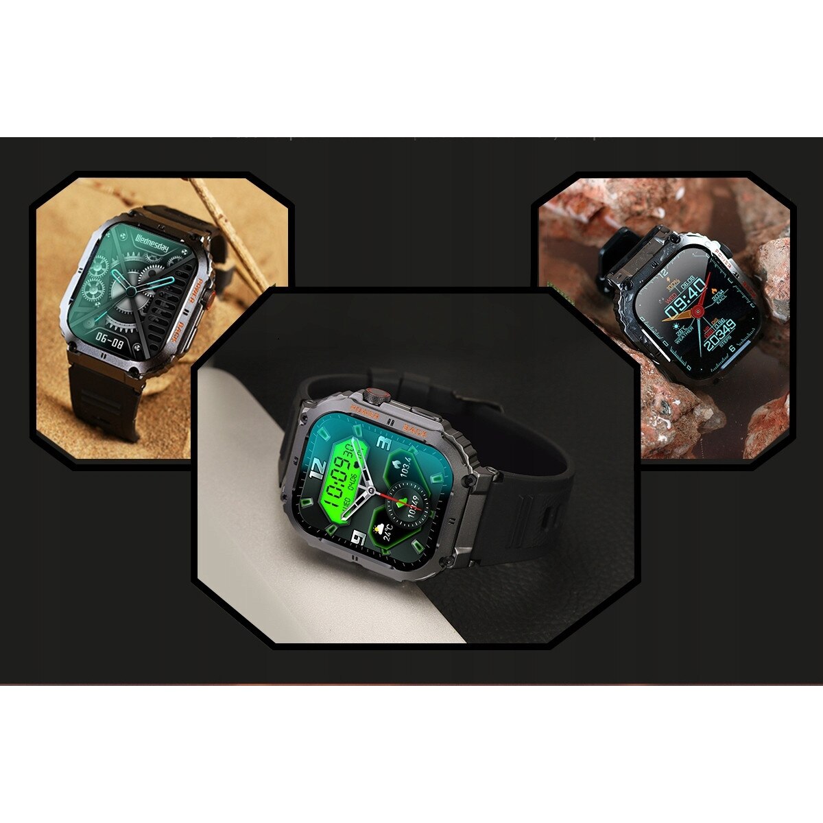 Ceas Smartwatch Barbati, Aries Watches, FULL Touch Display 320x386 px ...