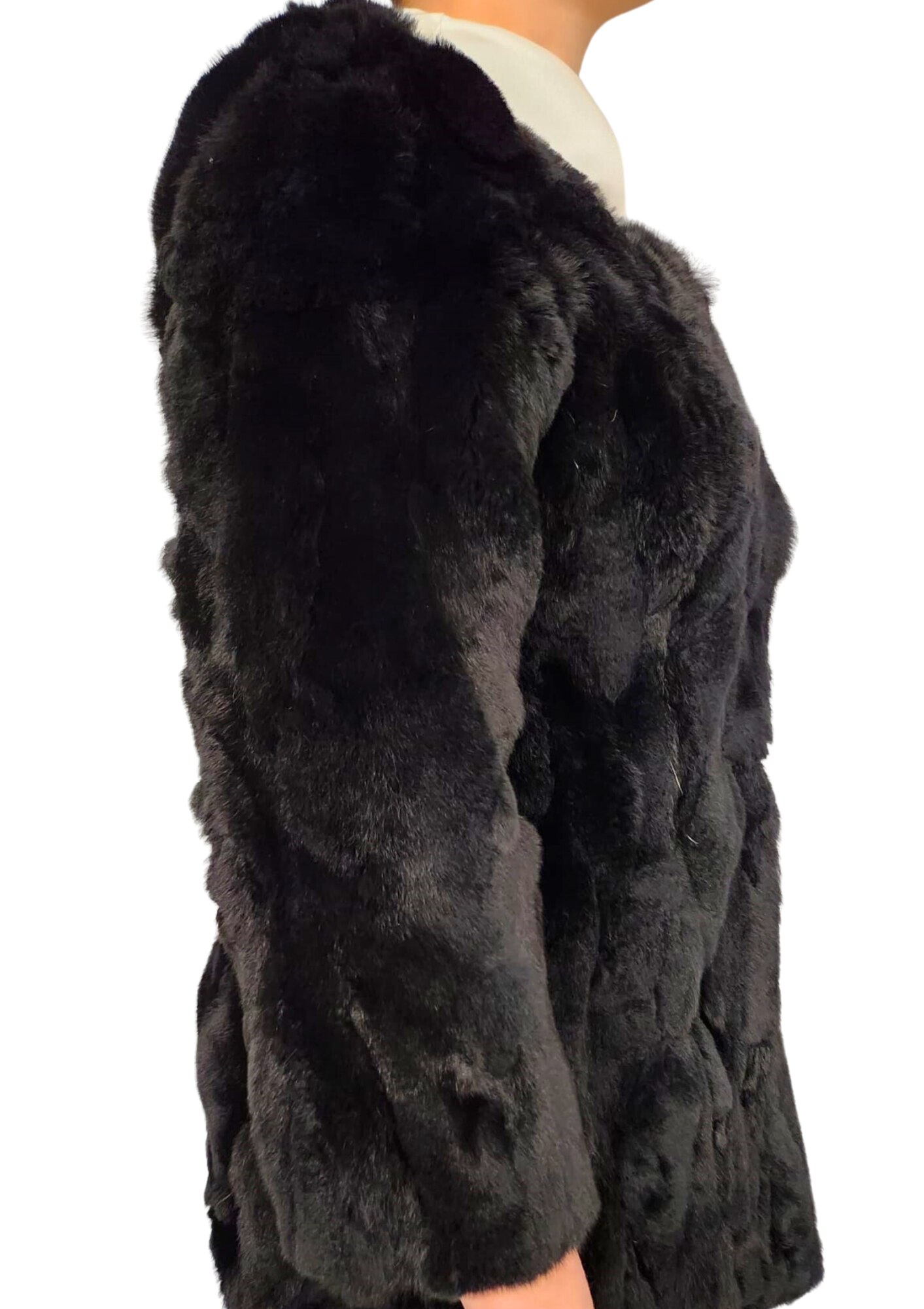 Geaca dama cu blana naturala, negru, one size - eMAG.ro