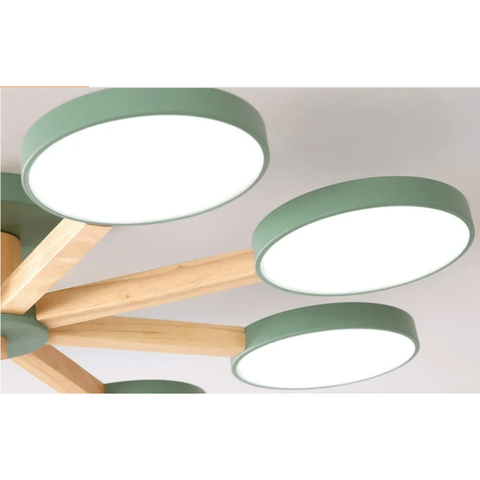 Lustra LED, Laleluli cu 6 capete verde rotunde - eMAG.ro