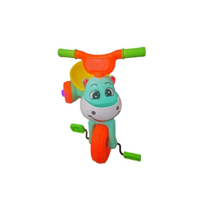 Tricicleta cu pedale pentru copii Dino, Laleluli, verde, cu roti ...