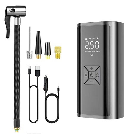 Compresor auto, Keimi, Pompa aer de anvelope, 150 PSI, baterie 4500 mAh ...