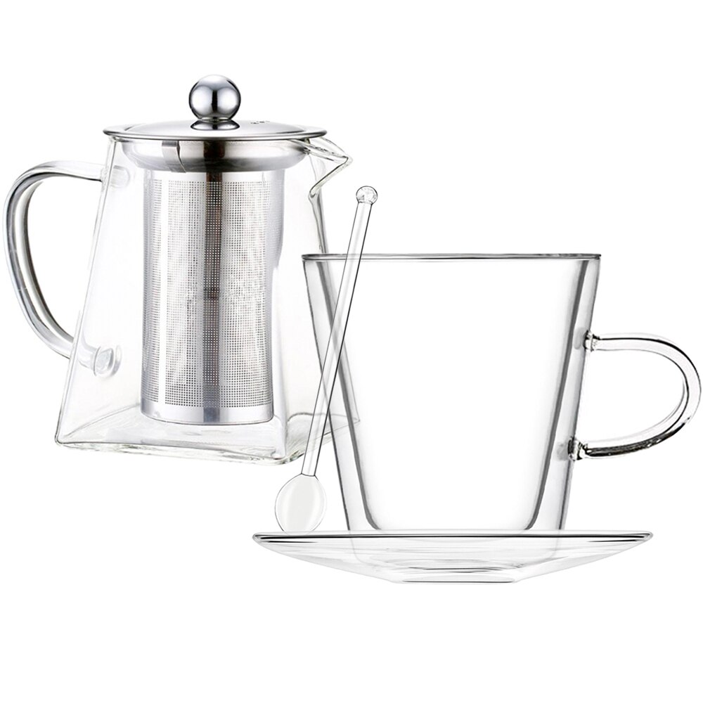 Set ceainic cu ceasca, Quasar & Co.®, cu infuzor, capac, cana pereti ...