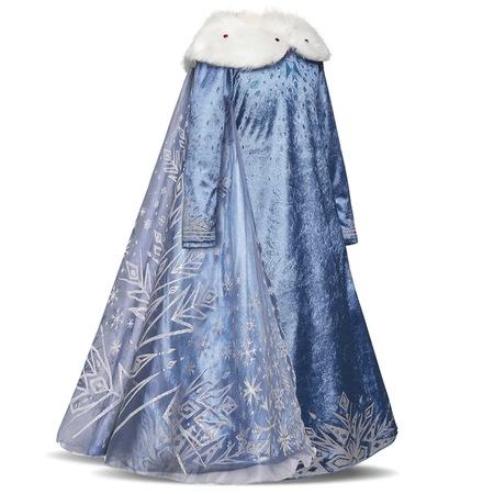 Rochie, Elsa Frozen, Printesa Zapezii cu trena si blanita artificiala ...