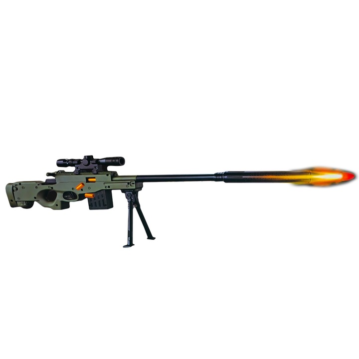Pusca cu luneta si 10 gloante, 69 cm, +13 ani, Multicolor - eMAG.ro