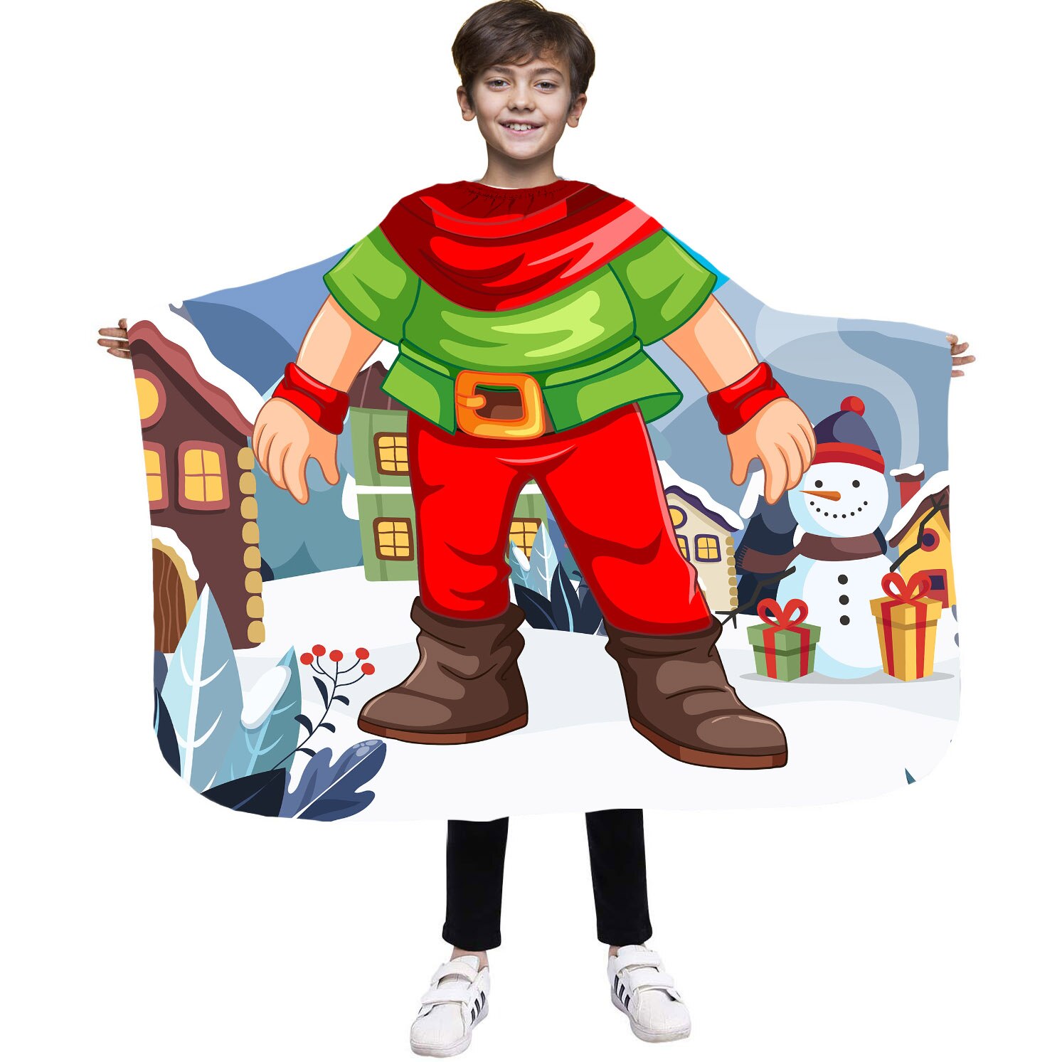 Pelerina tuns pentru copii, Full-print, Elf - eMAG.ro