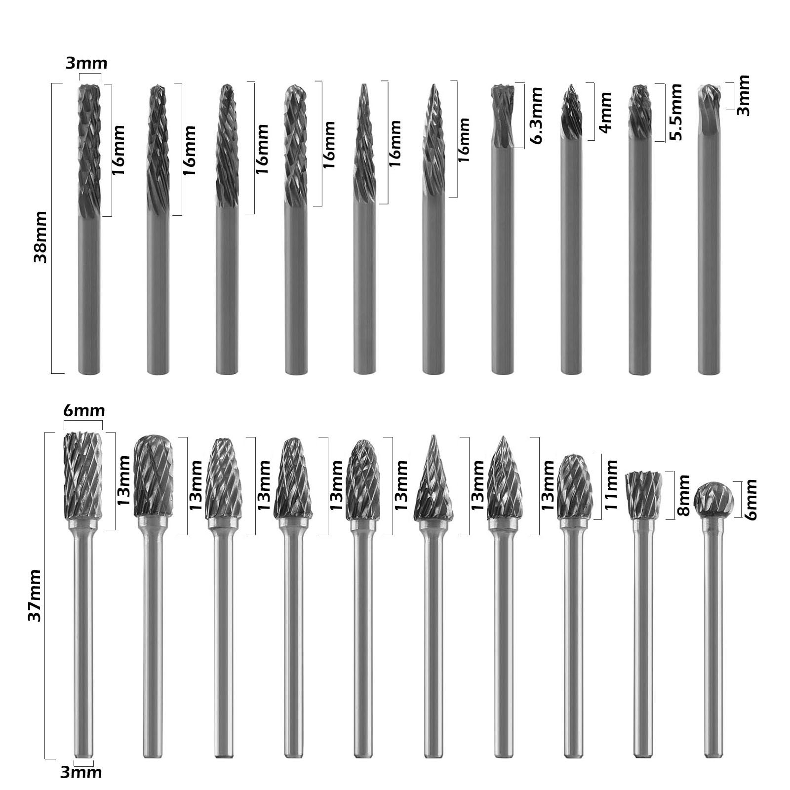 Set 20 freze pentru metal, Axroad Mall, 3mm, 6mm, Rezistenta la caldura ...