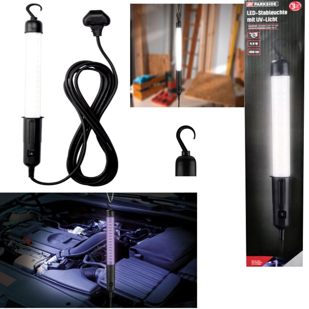 Lanterna LED cu tija pentru atelier Parkside, 48 x 3.7 cm, 4.9 w, 400 ...