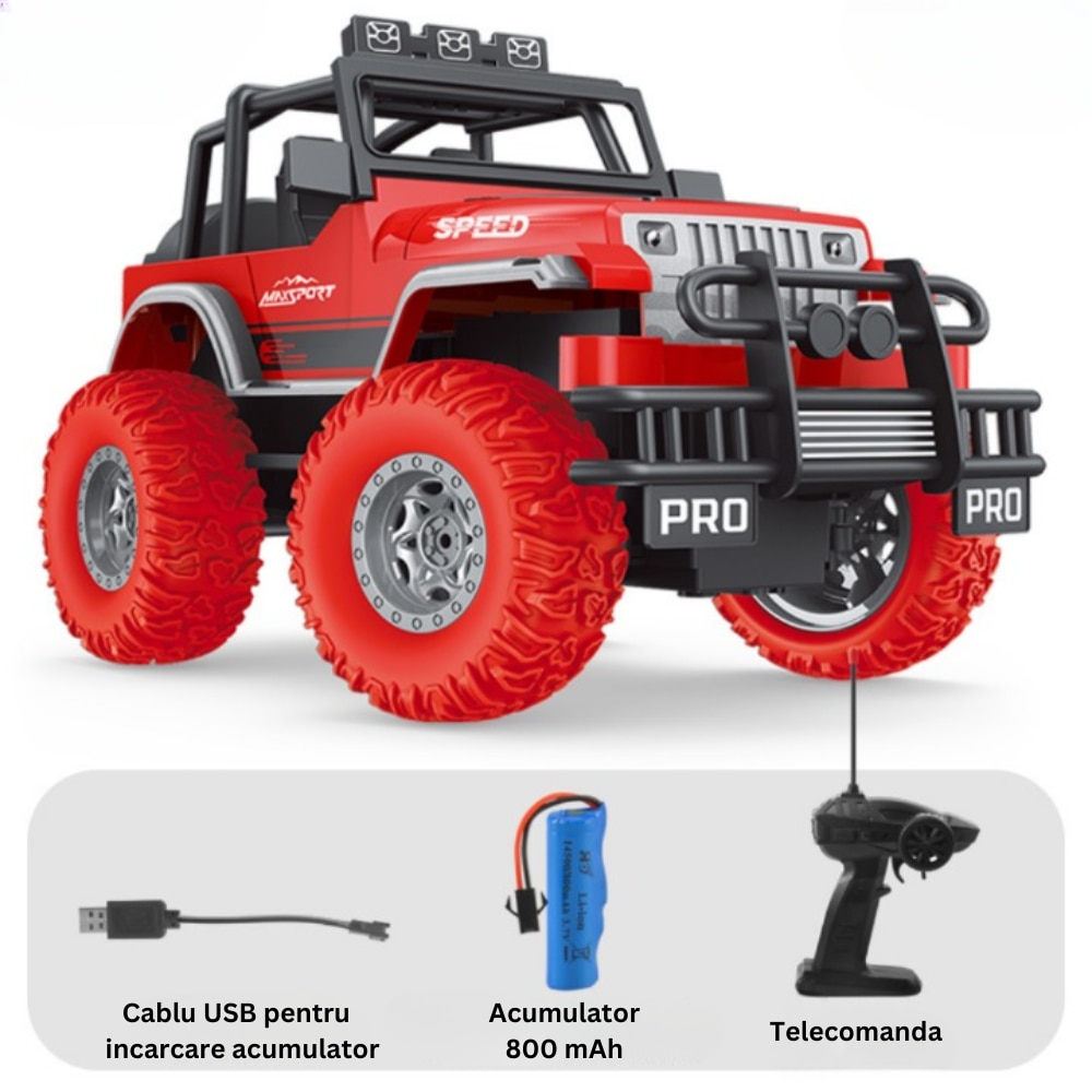 Masina cu telecomanda off-road, Acumulator 800 mAh, Scara 1:18, 2.4 GHz ...