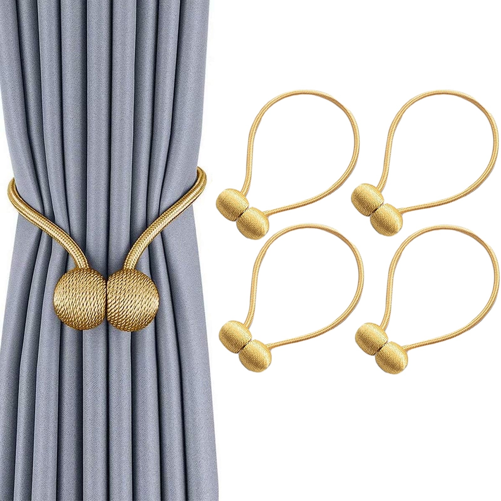 Set 4 cordoane prindere perdea, Axroad Mall, Format din 2 magneti ...