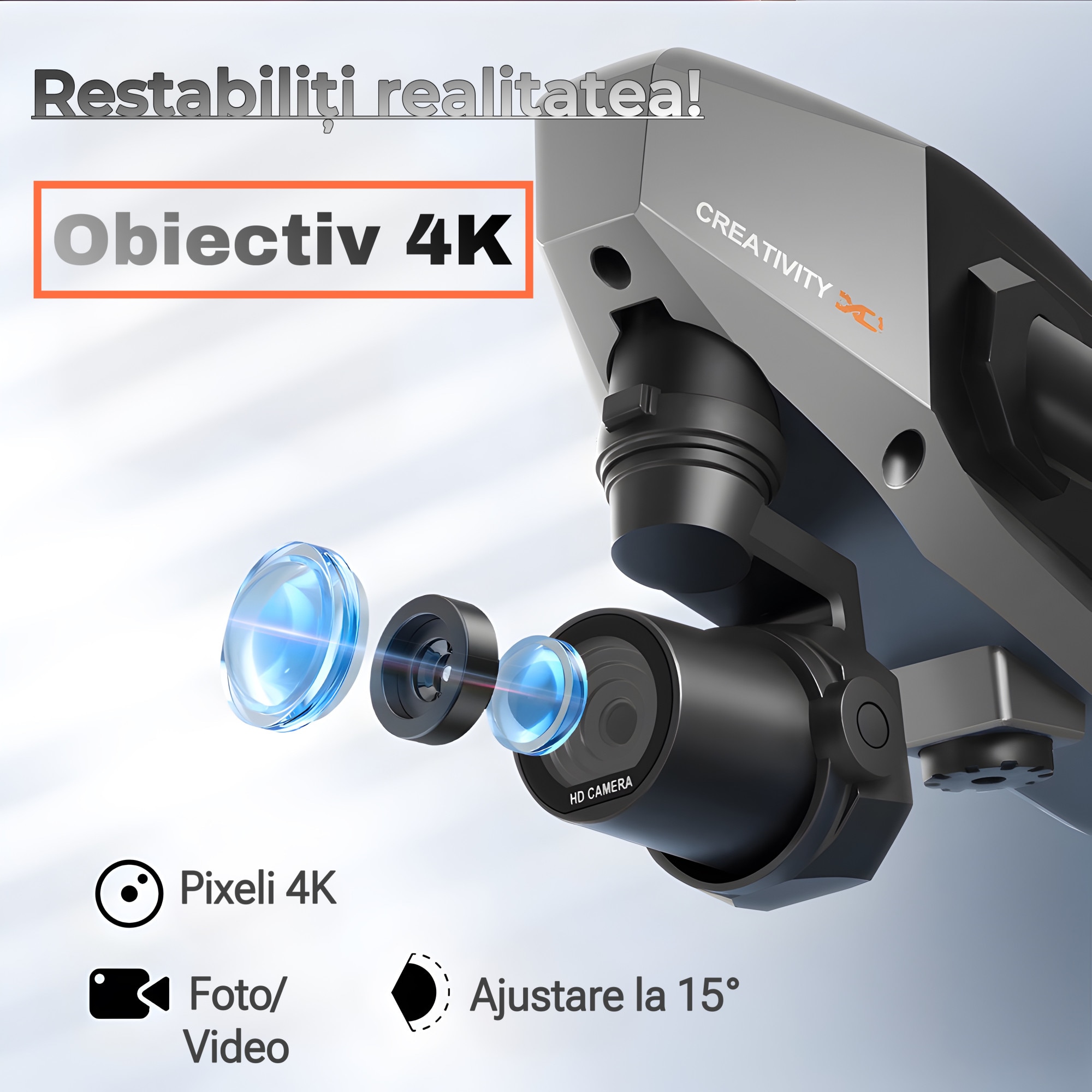 Mini Drona Profesionala, HexaCraft, Model XD1 FlyTron HexaPro, Camera ...