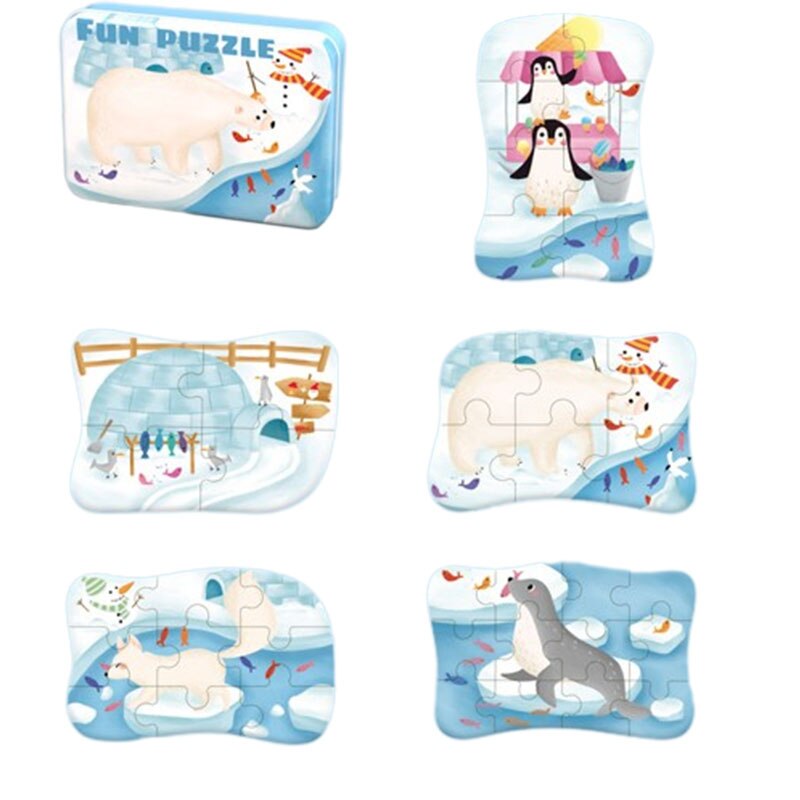 Set 6 puzzle cu animale pentru copii, LLWL, Multicolor - eMAG.ro